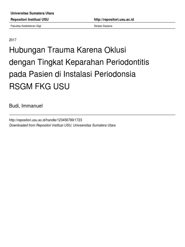Trauma Oklusi dan Periodontitis | PDF | Sains & Matematika
