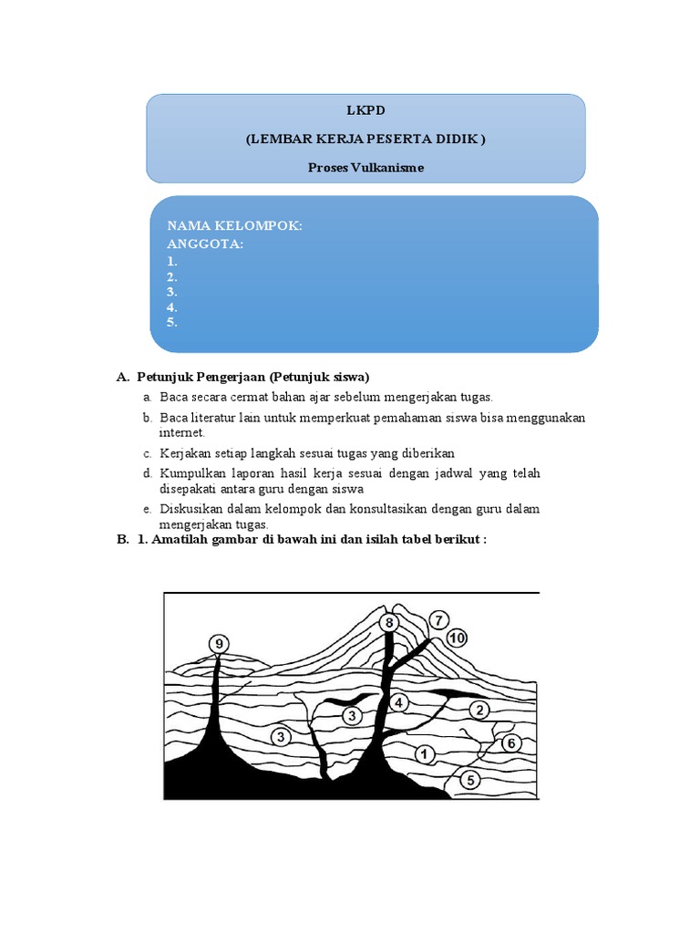 LKPD Proses Vulkanisme Kelas 10 | PDF