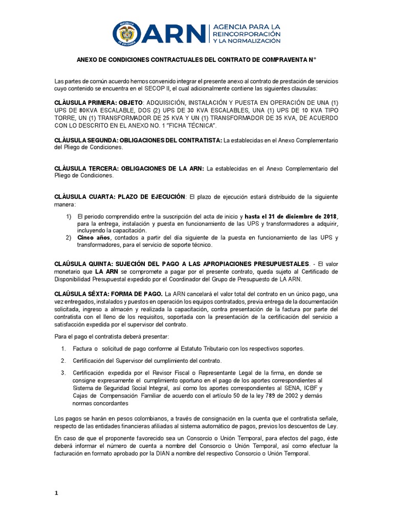 Anexo de Condiciones Contractuales | PDF | Multa (pena) | Conceptos legales