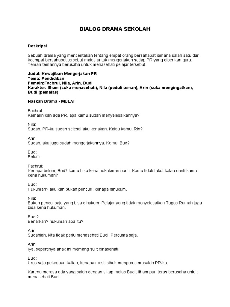 Dialog Drama Sekolah | PDF