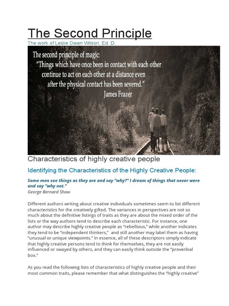Traits of Highly Creative Individuals | PDF | Creativity | Aesthetics