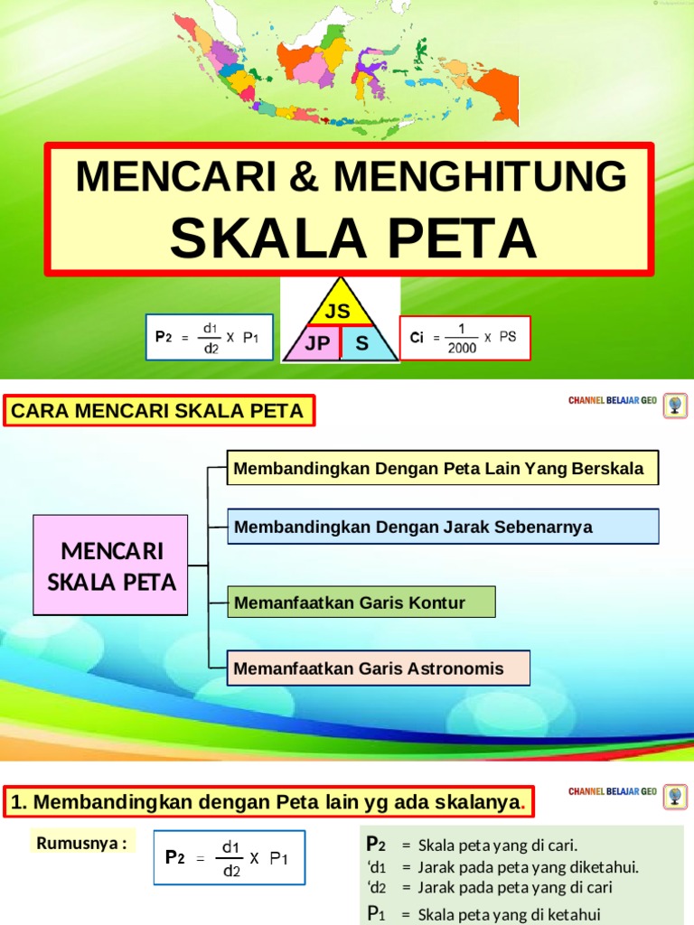 PPT Mencari & Menghitung Skala Peta (Show) | PDF