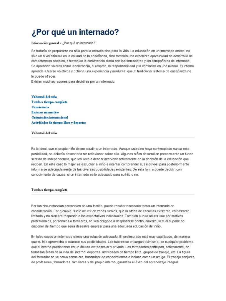 Internados | PDF | Internado | Ciencia cognitiva