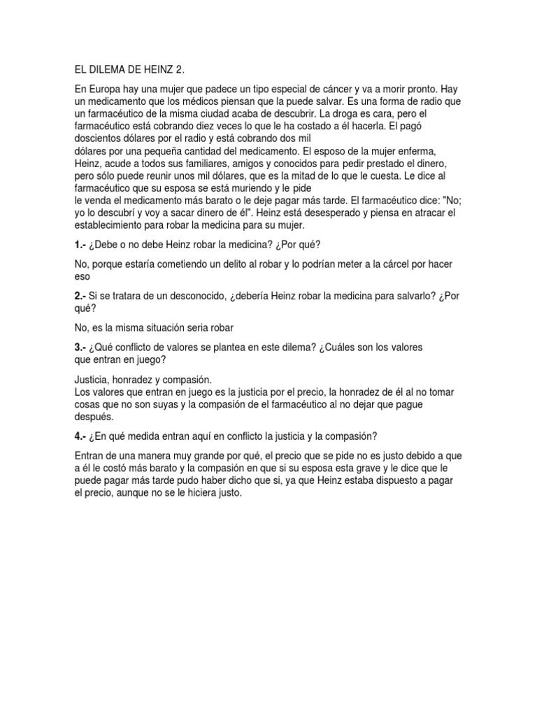 El Dilema de Heinz | PDF
