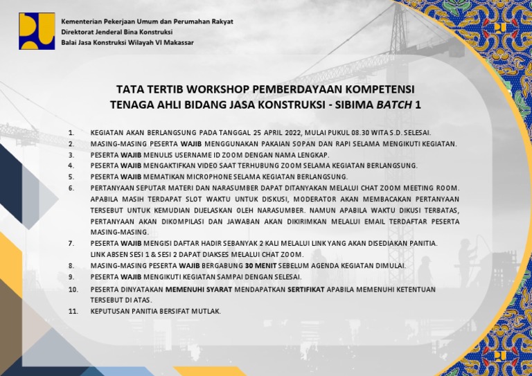 Tata Tertib Workshop Sibima Batch 1 | PDF