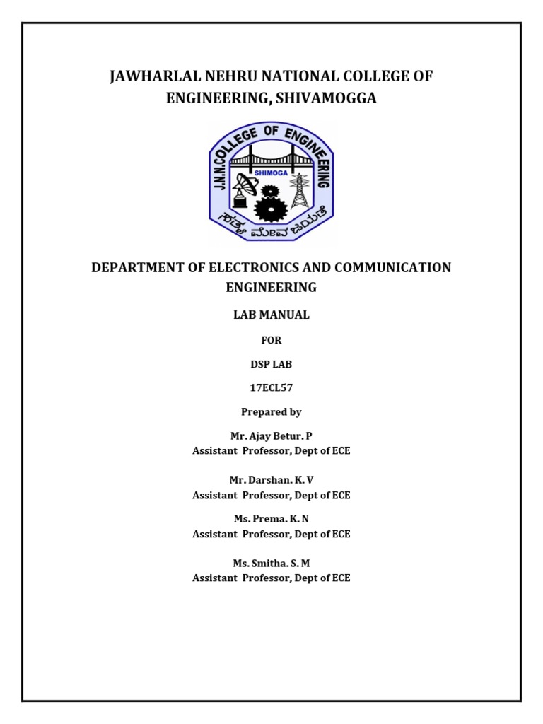 DSP Lab Manual | PDF | Digital Signal Processing | Discrete Fourier Transform