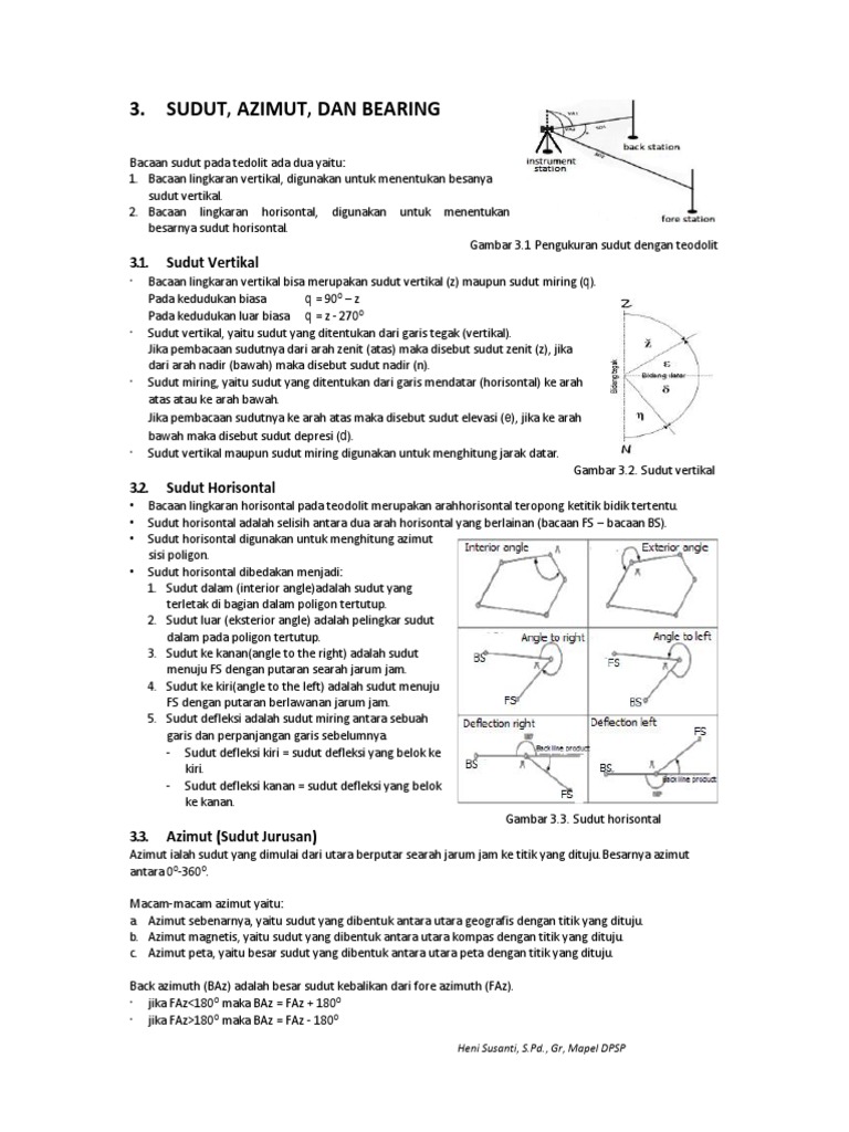 Sudut, Azimut, Dan Bearing | PDF