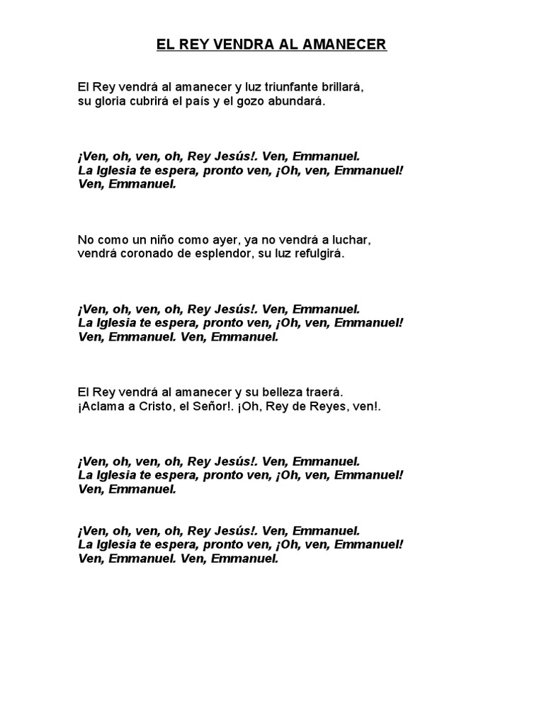 El Rey Vendra Al Amanecer | PDF