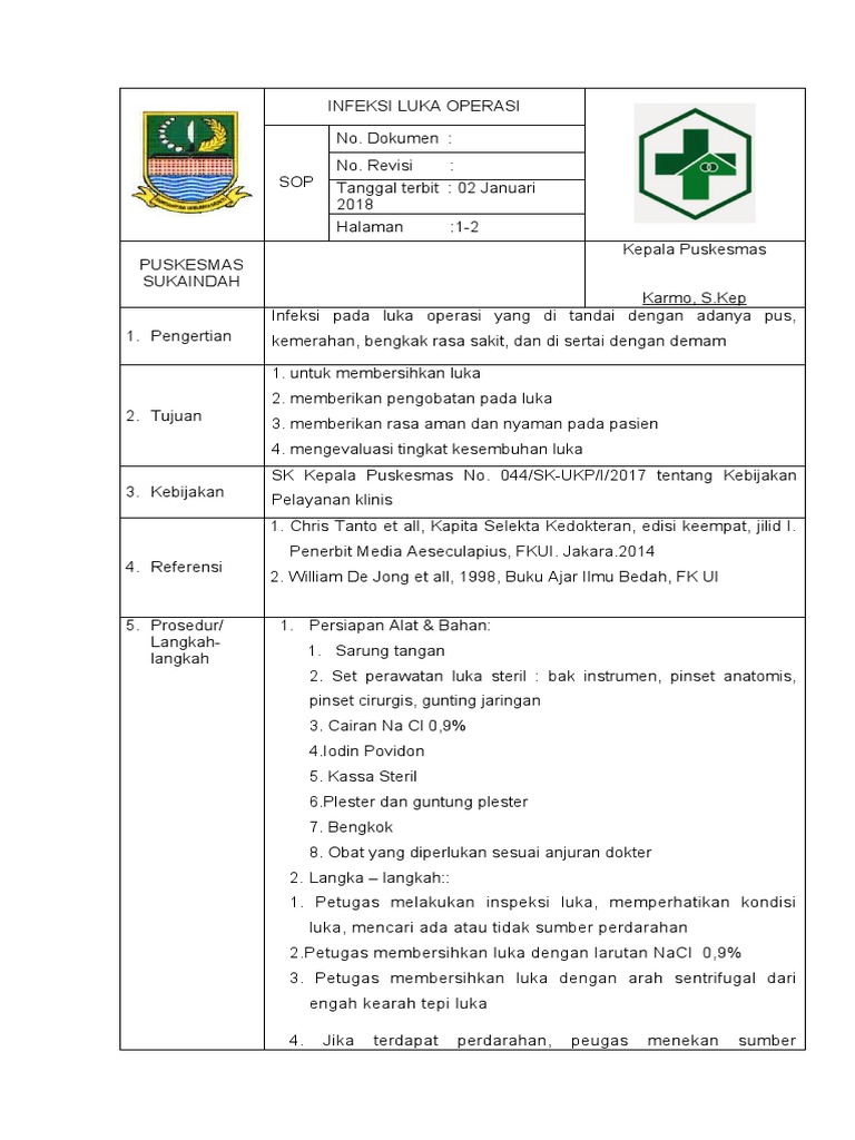 Prosedur Penanganan Infeksi Luka Operasi | PDF | Pengembangan Diri ...
