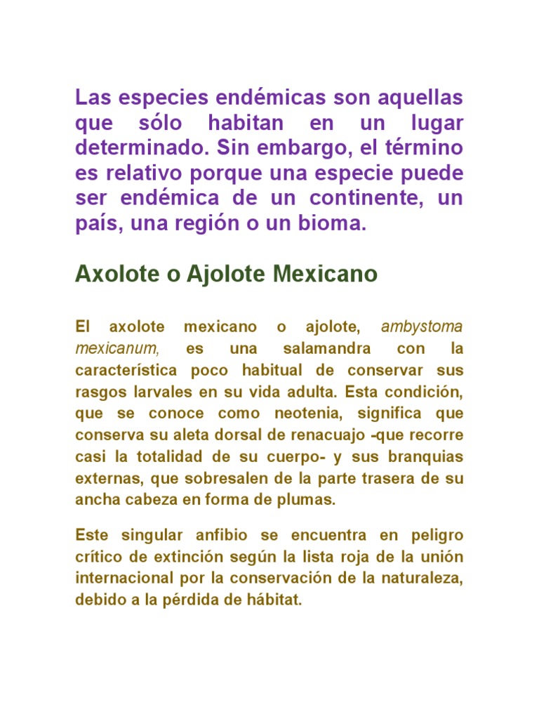 Axolote o Ajolote Mexicano | PDF