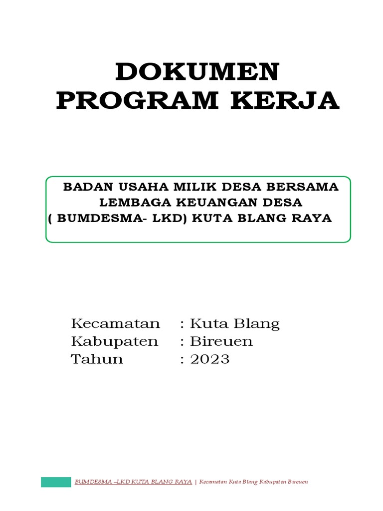 Program Kerja BUMDesa | PDF
