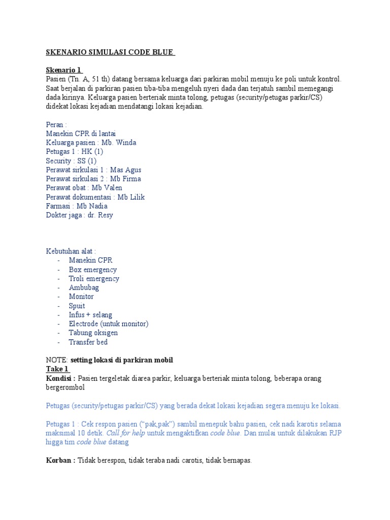 Skenario Code Blue Naskah 2 | PDF