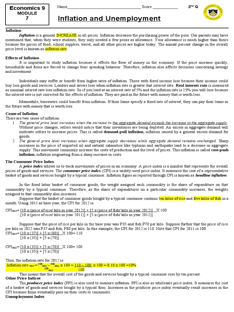 Understanding Inflation and Unemployment | PDF | Social Science