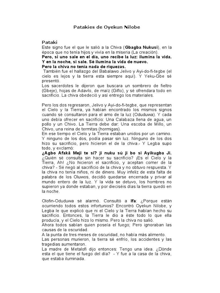 Patakies Oyekun Nilobe | PDF