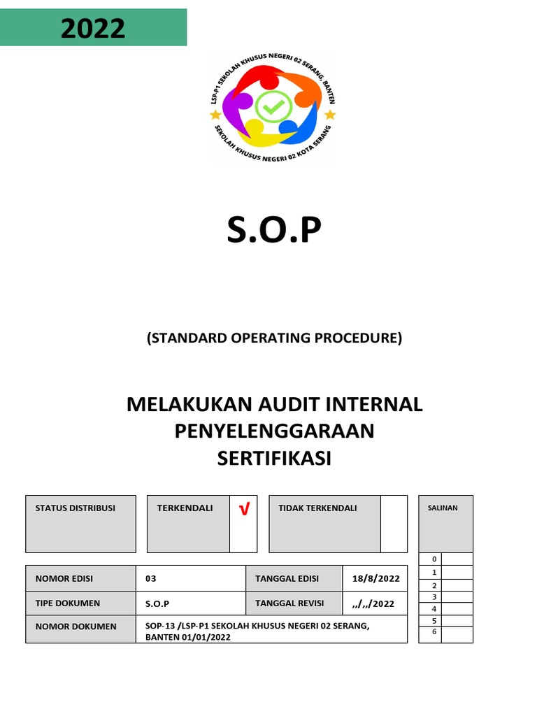 SOP Audit Internal LSP-P1 2022 | PDF | Bisnis | Pengelolaan Keuangan & Uang