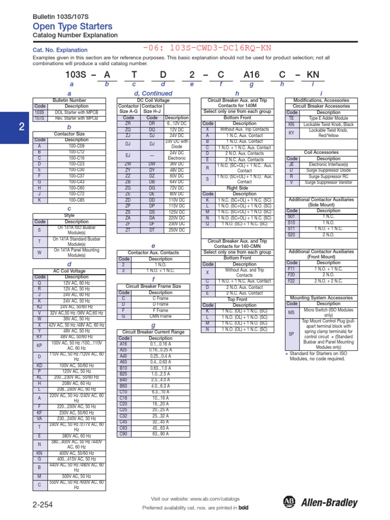 Allen-Bradley - IEC Motor Control Device Catalog - 92594 | PDF ...