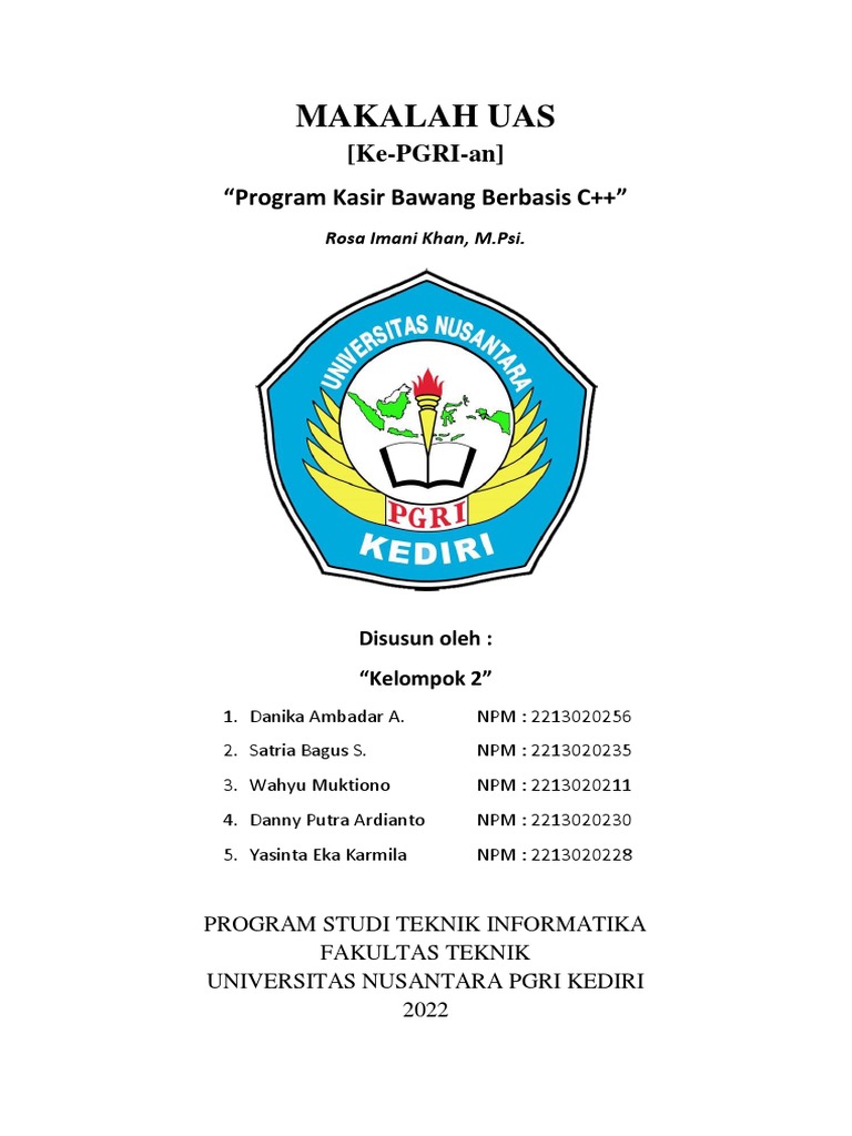Makalah Pemrograman Kasir Atau POS Berbasis C++ | PDF