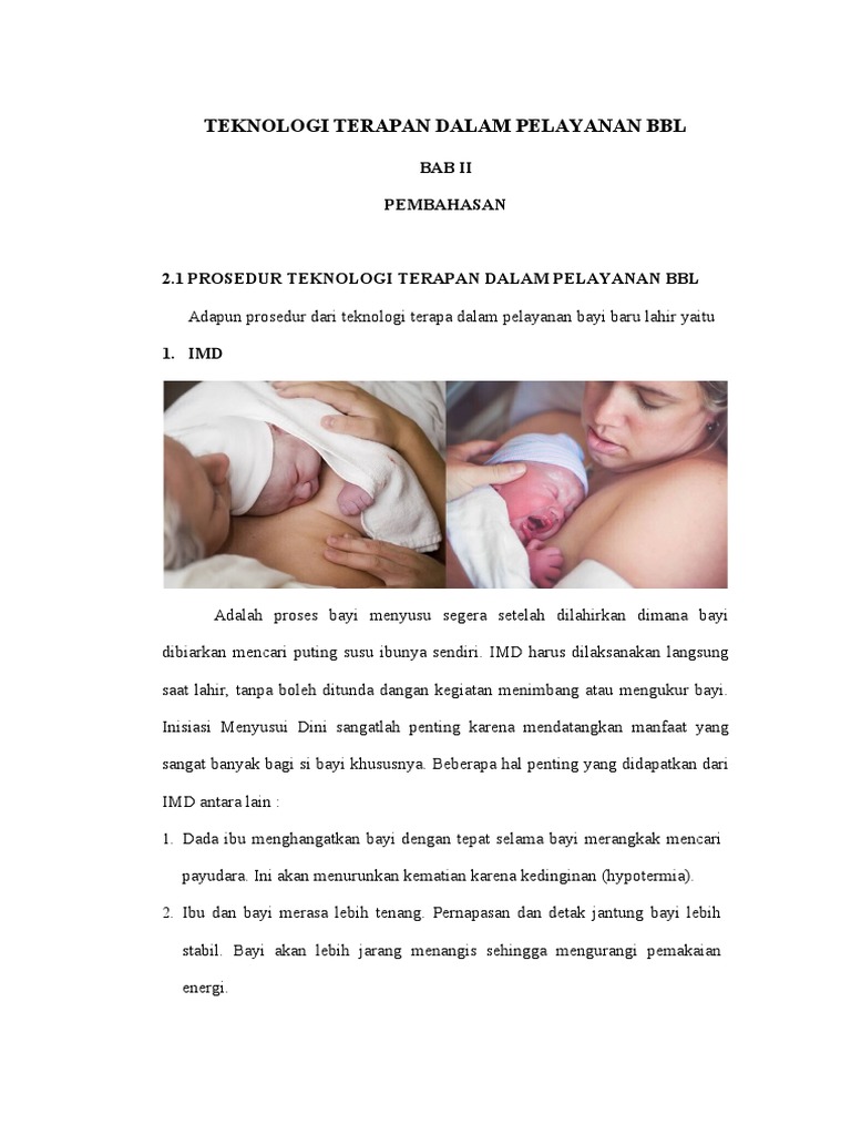 Teknologi Terapan Dalam Pelayanan BBL | PDF