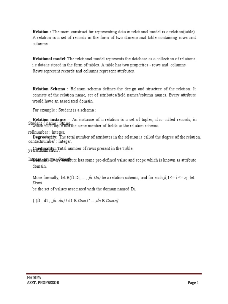 UNIT | PDF | Relational Database | Relational Model