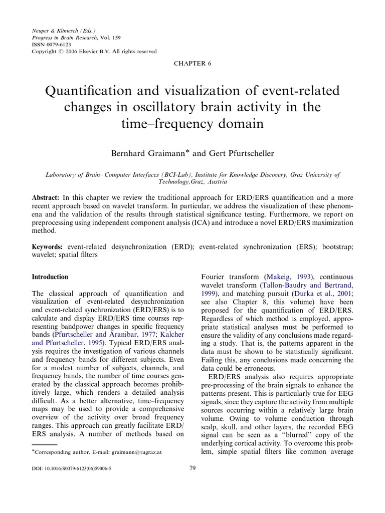 Quantification and Visualization of Event-Related Changes in Oscillatory Brain Activity in The ...