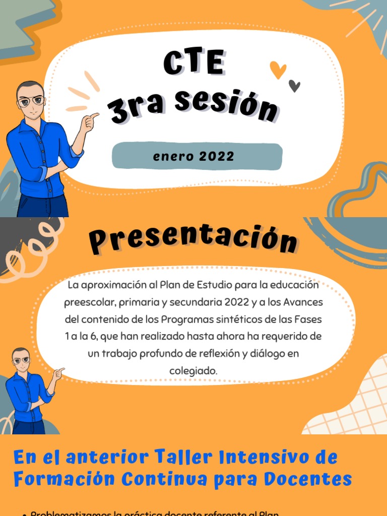 Presentación CTE 3ra Sesión 2023 | PDF | Plan de estudios | Método de enseñanza