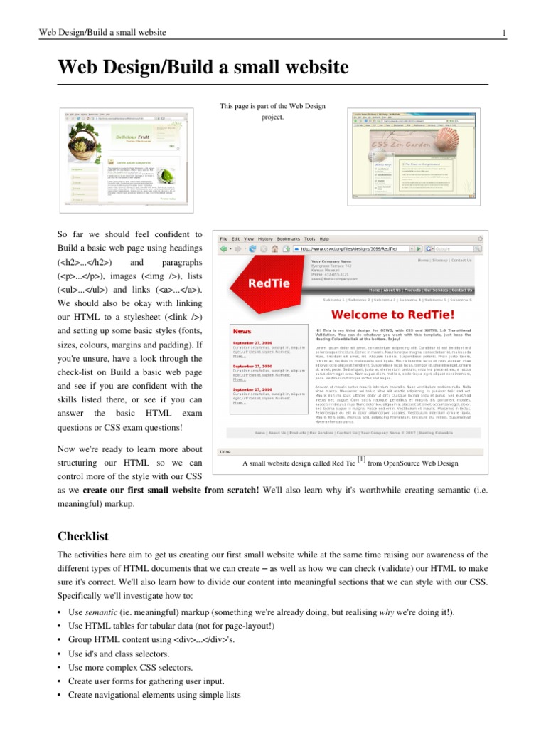 Building A Small Website | PDF | Cascading Style Sheets | Web Design