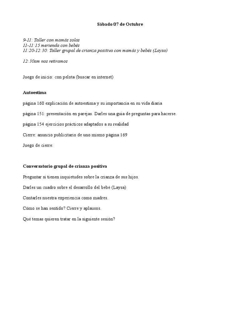 Taller Autoestima Aplicado A Adolescentes Pdf Autoestima Referencia