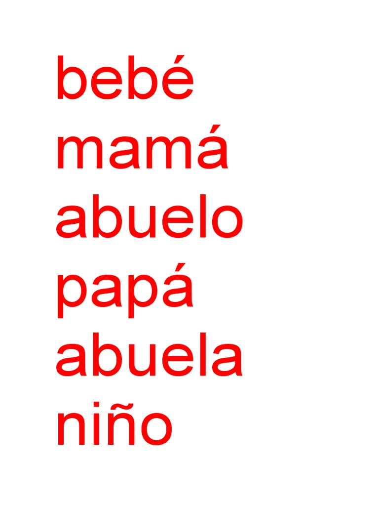 Vocabulario básico para bebés y niños | PDF