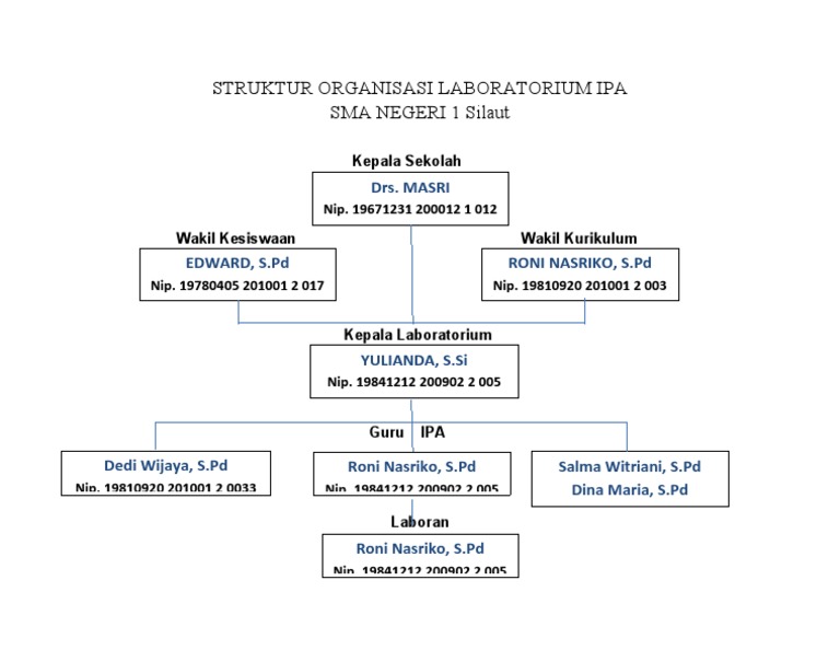 Struktur Organisasi Laboratorium Ipa | PDF