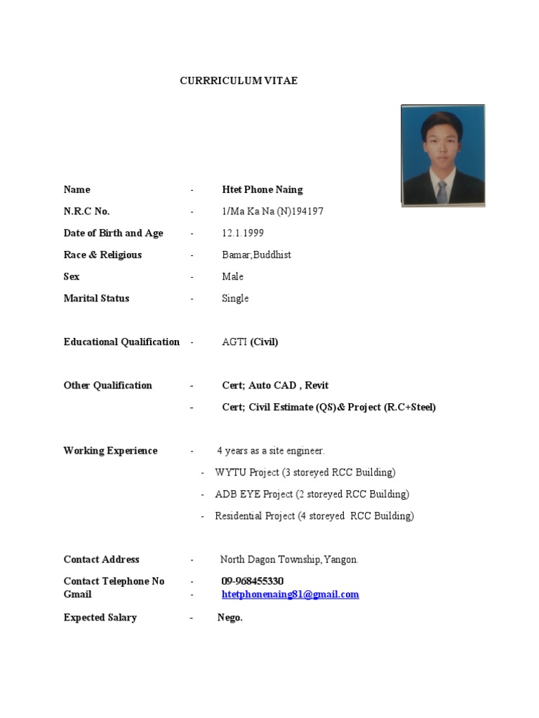 CV Form For Job | PDF