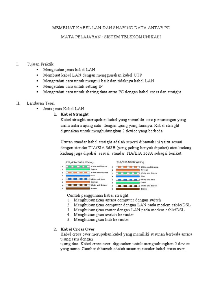 Membuat Kabel LAN | PDF