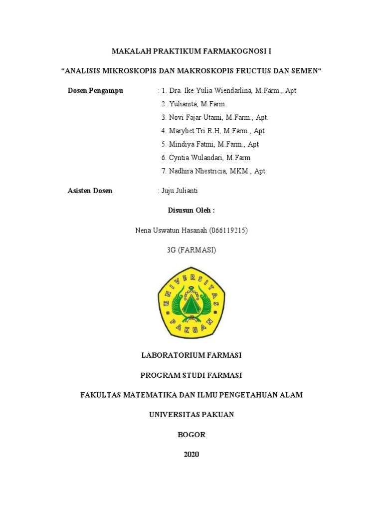 Makalah Praktikum Farmakognosi I Fructus Dan Semen | PDF
