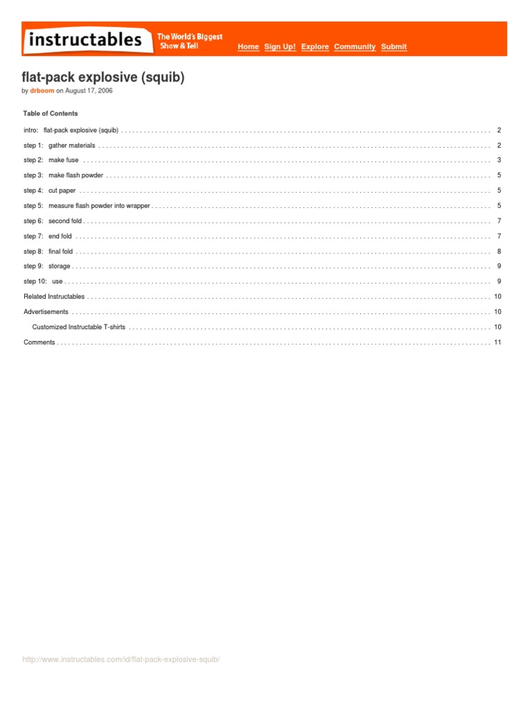 Flat Pack Explosive Squib | PDF | Wire | Nature