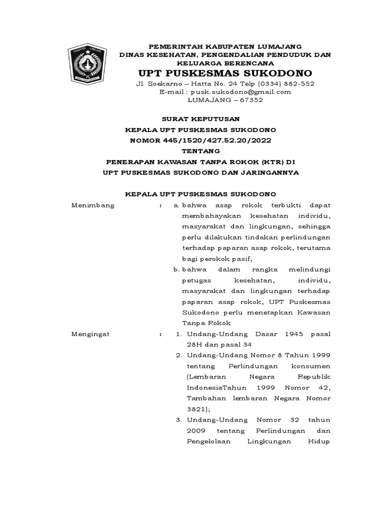 SK KTR Puskesmas | PDF