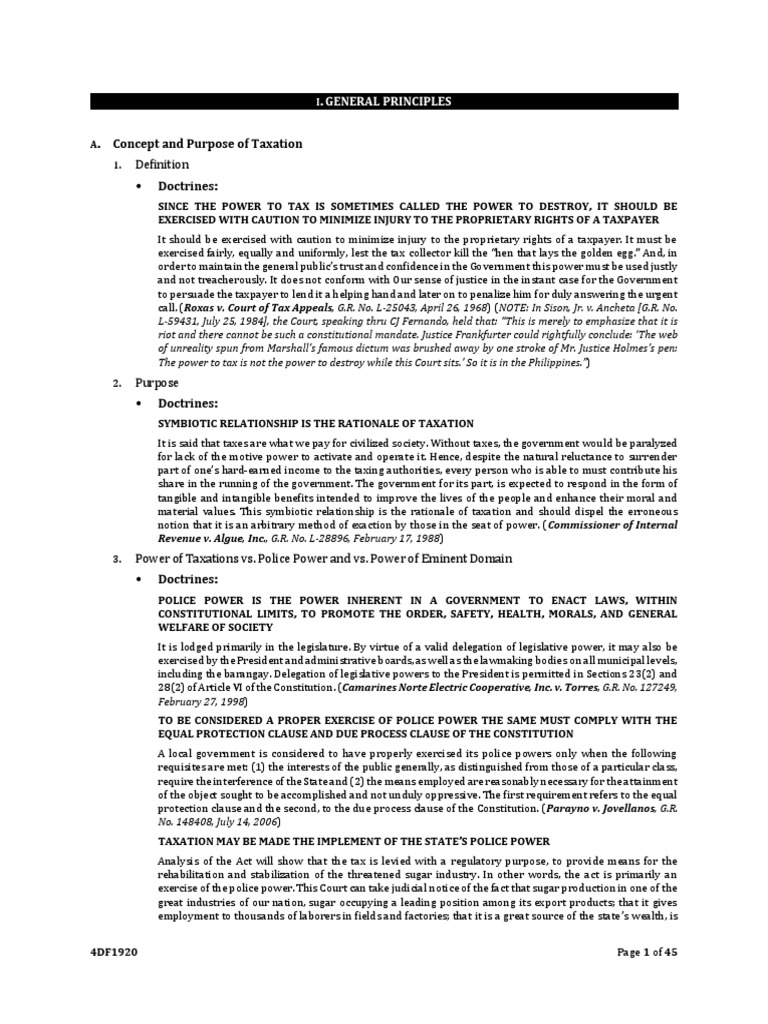 Taxation Principles Explained | PDF | Taxes | Double Taxation
