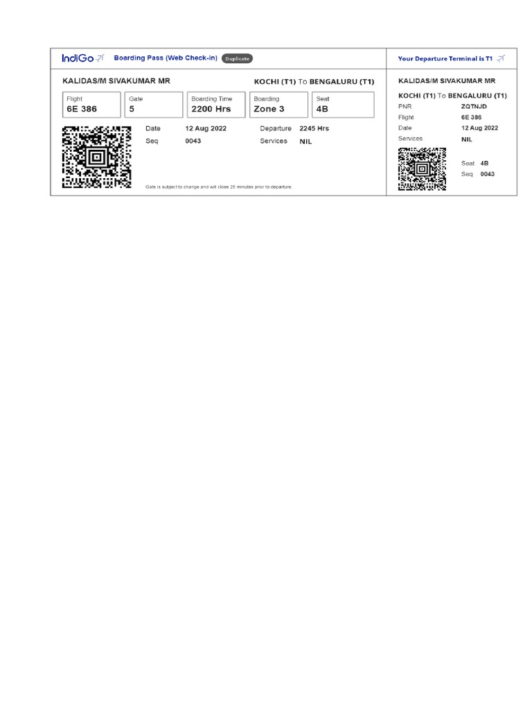BoardingPass Indigo | PDF