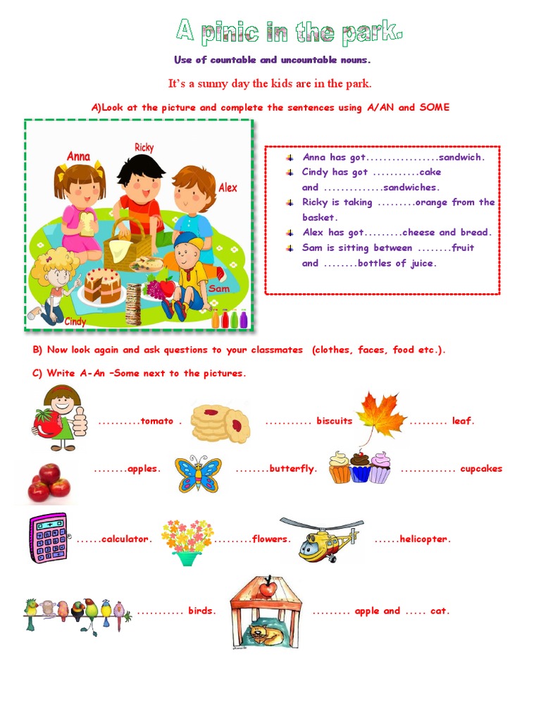 Kids' Grammar Activity Sheet | PDF
