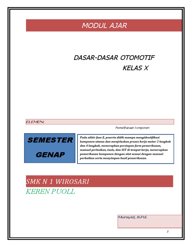 Modul 8 Pemeliharaan Komponen | PDF