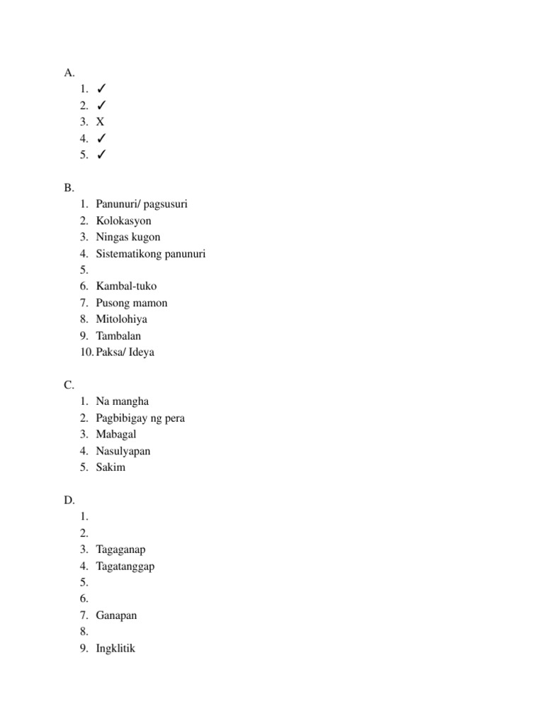 G10 Filipino Long Test | PDF