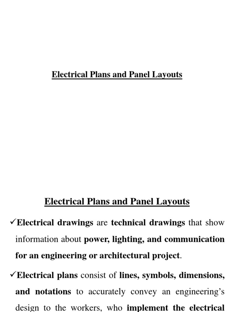 Electrical Plans and Panel Layouts | PDF