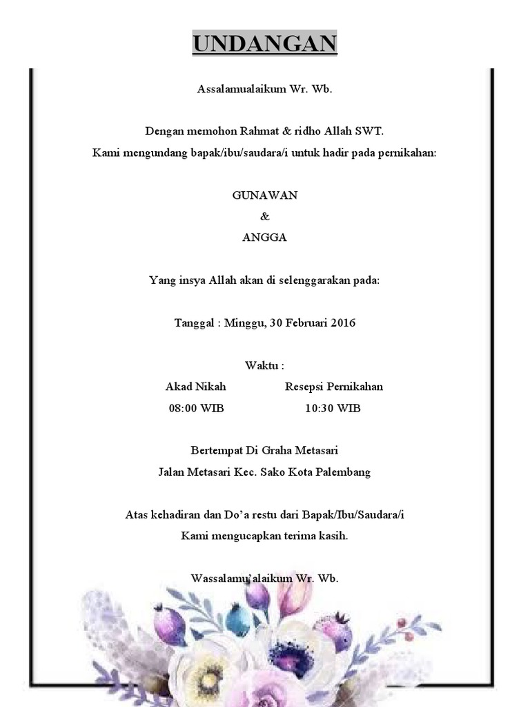 Contoh Undangan | PDF