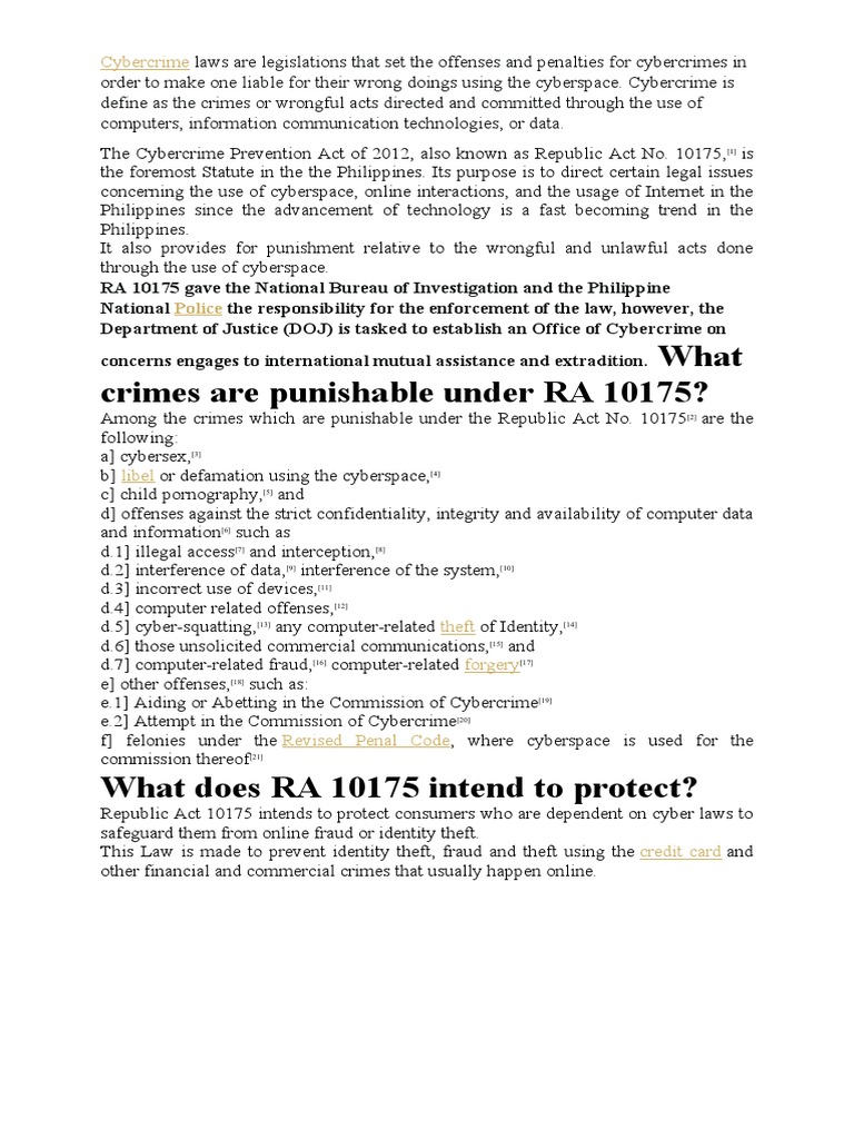 Salient Points Cybercrime | PDF | Defamation | Cybercrime