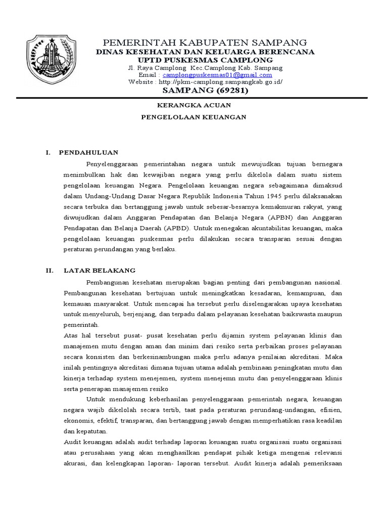 KAK Pengelolaan Keuangan | PDF | Pengelolaan Keuangan & Uang