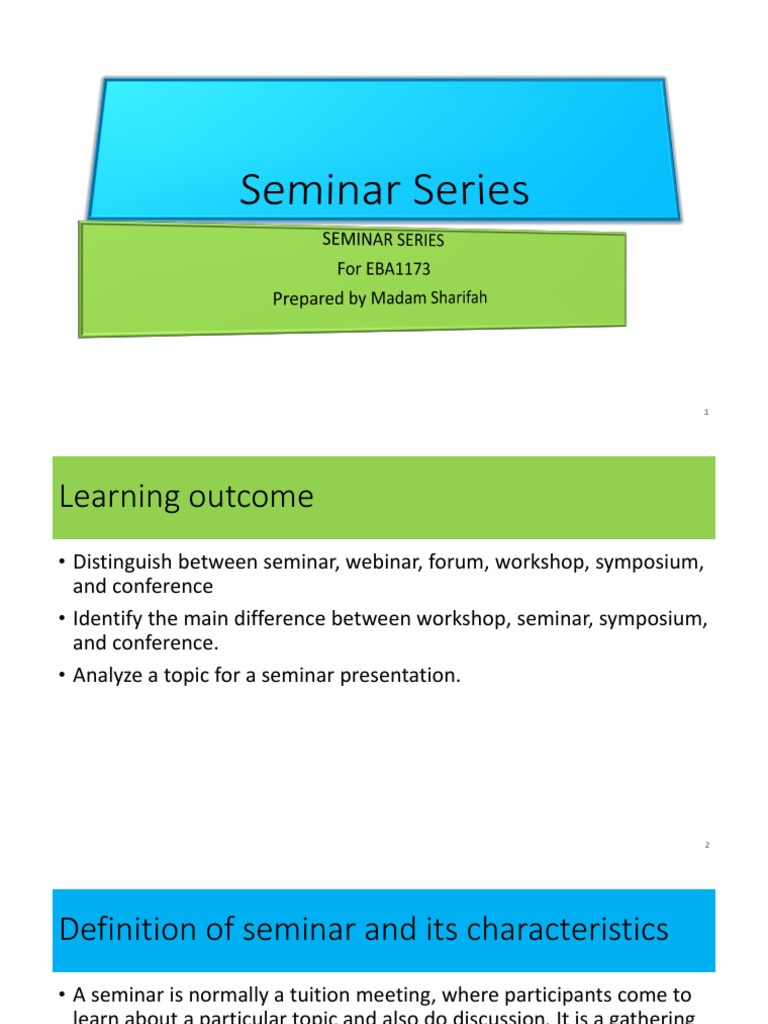Course Notes On Seminar Presentation | PDF | Web Conferencing | Target ...