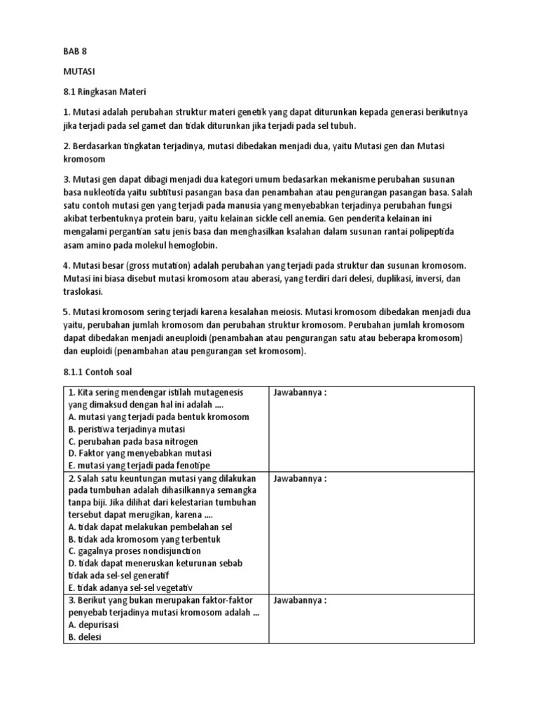 Bab 8. Mutasi | PDF