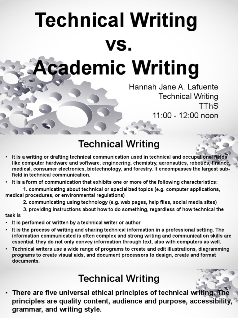 Technical vs. Academic Writing Explained | PDF | Human Communication ...