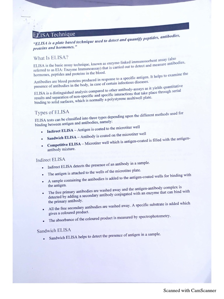 ELISA Notes PDF Collection | PDF