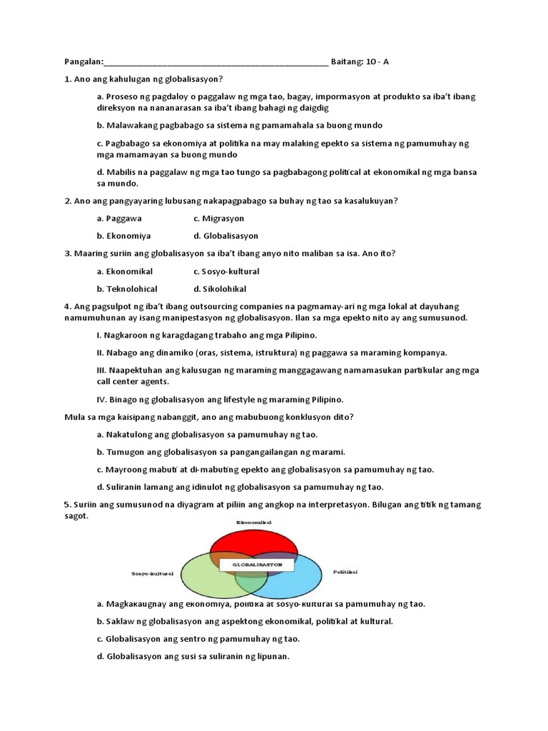 Grade 10 2nd Grading Assessment | PDF