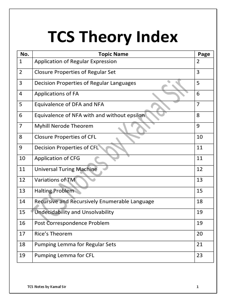 Tcs Theory Notes by Kamal Sir | PDF | Regular Expression | Syntax (Logic)