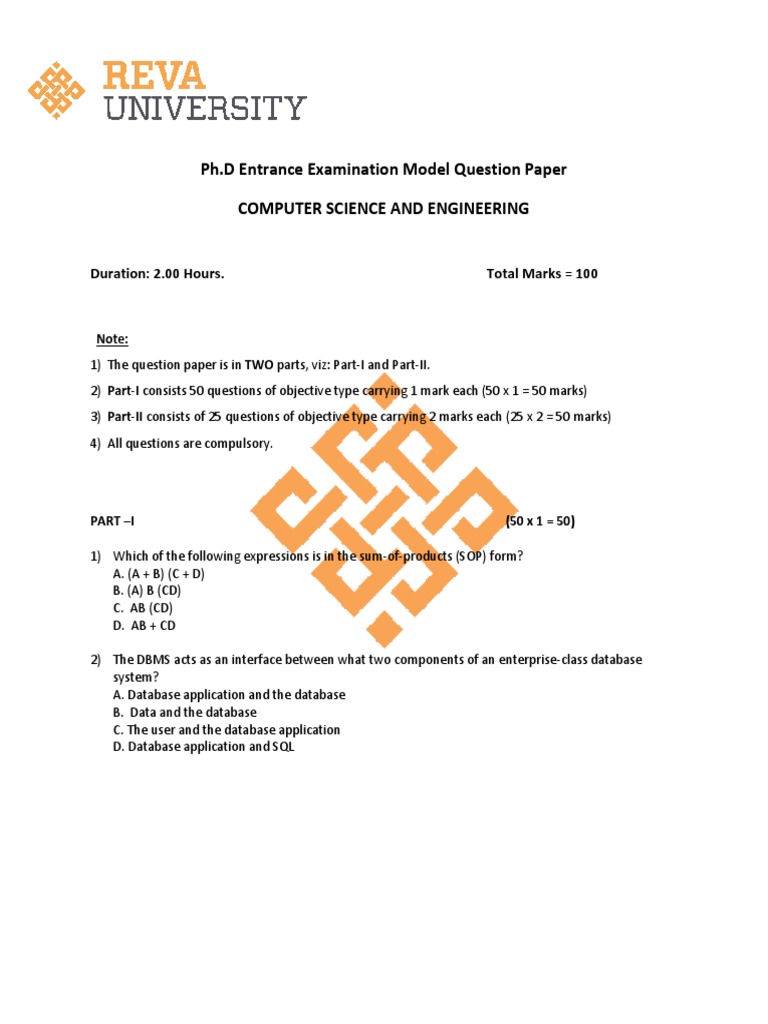 PHD Entrance QuestionPaper (CS) | PDF | Teaching Methods & Materials | Computers